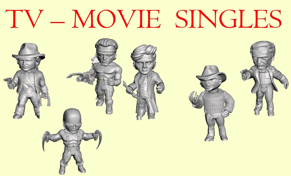 TV MOVIE SINGLES Custom Chibi Figure Unpainted 3D Print Marvel United ...