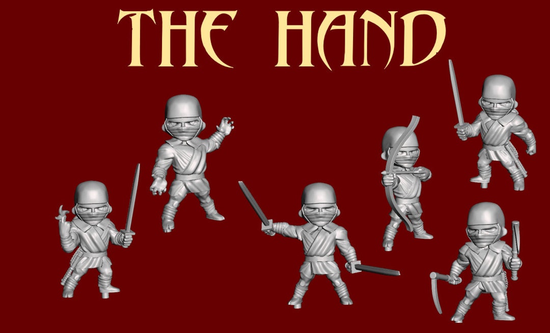 The HAND NINJA Set FREE Mm Gao Proxy Custom Chibi Figure Unpainted 3D ...