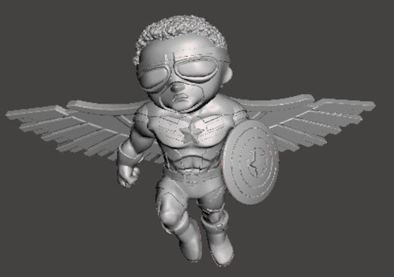 Marvel United Captain AMERICA FALCON Custom CHIBI Figure - Etsy UK