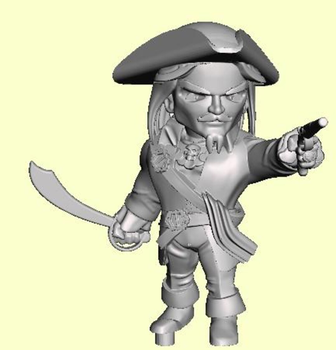 Jack SPARROW Custom CHIBI Figure Unpainted 3D Print Marvel United ...