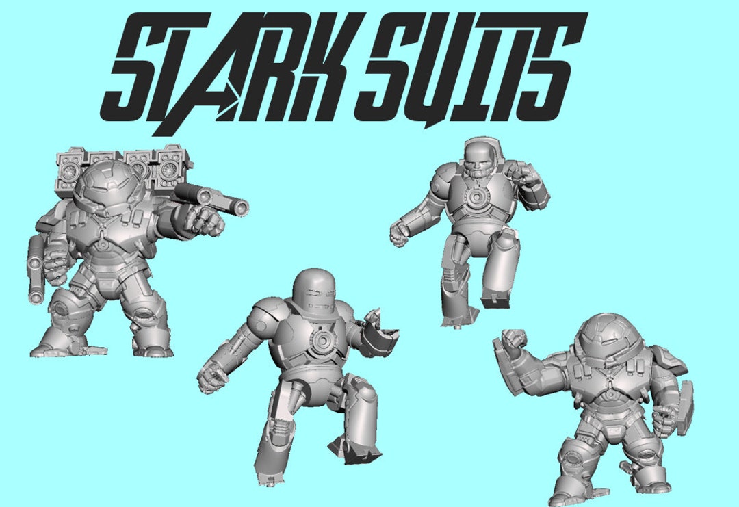 STARK HULKBUSTER SINGLES Custom Chibi Figure Unpainted 3D Print Marvel ...