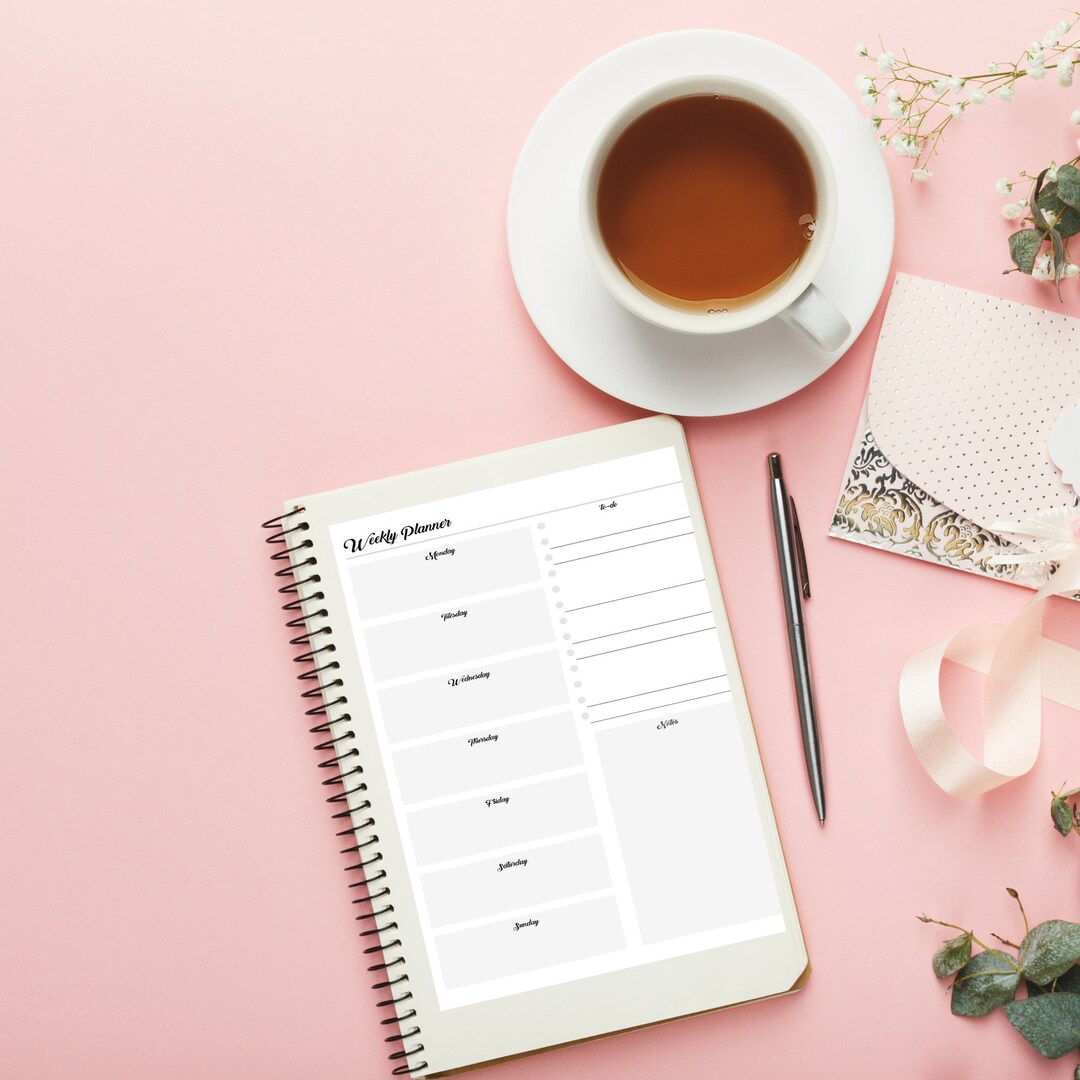 Weekly Planner, Undated Printable Planner, Work Planner, Digital ...