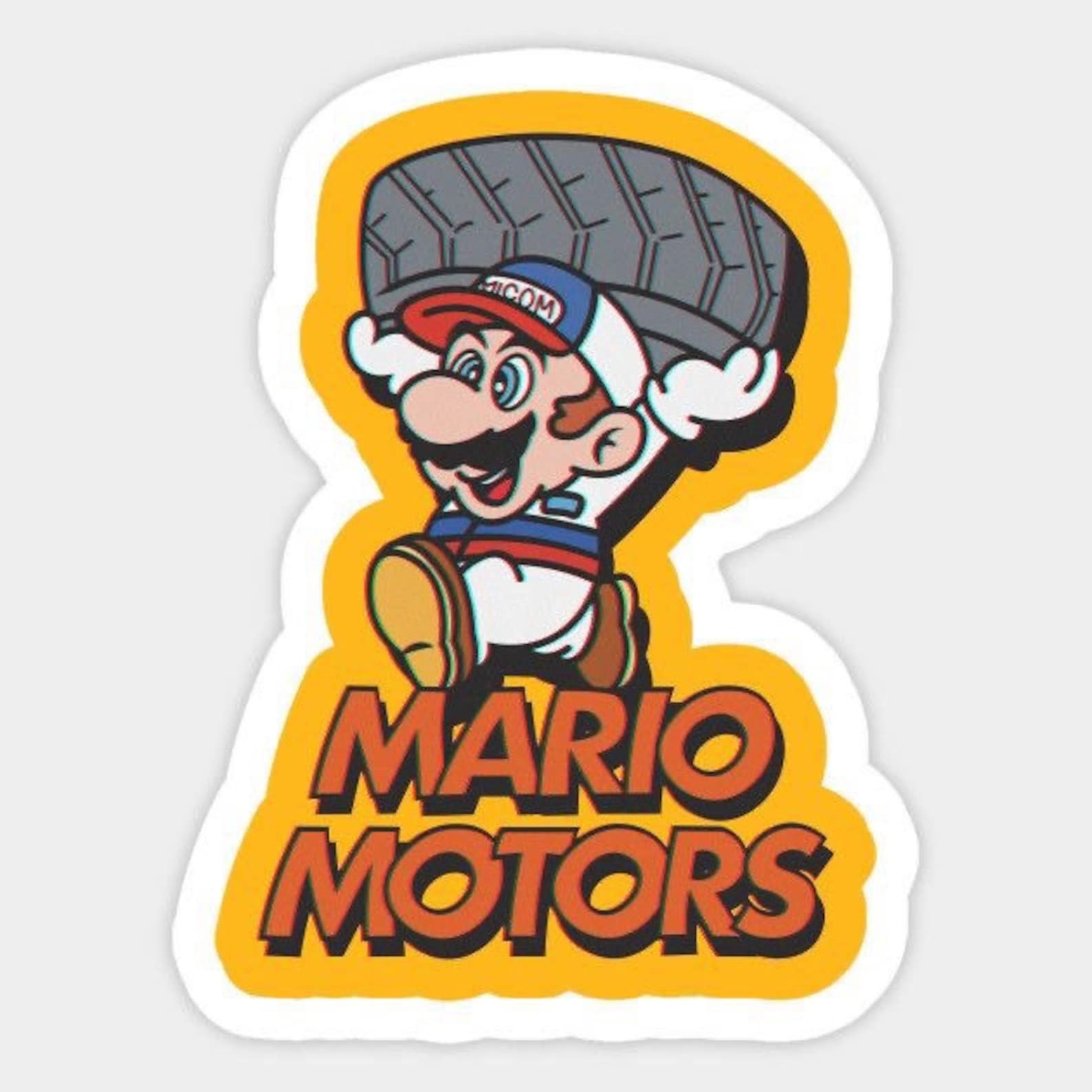 Mario Kart Mario motors sticker | Etsy