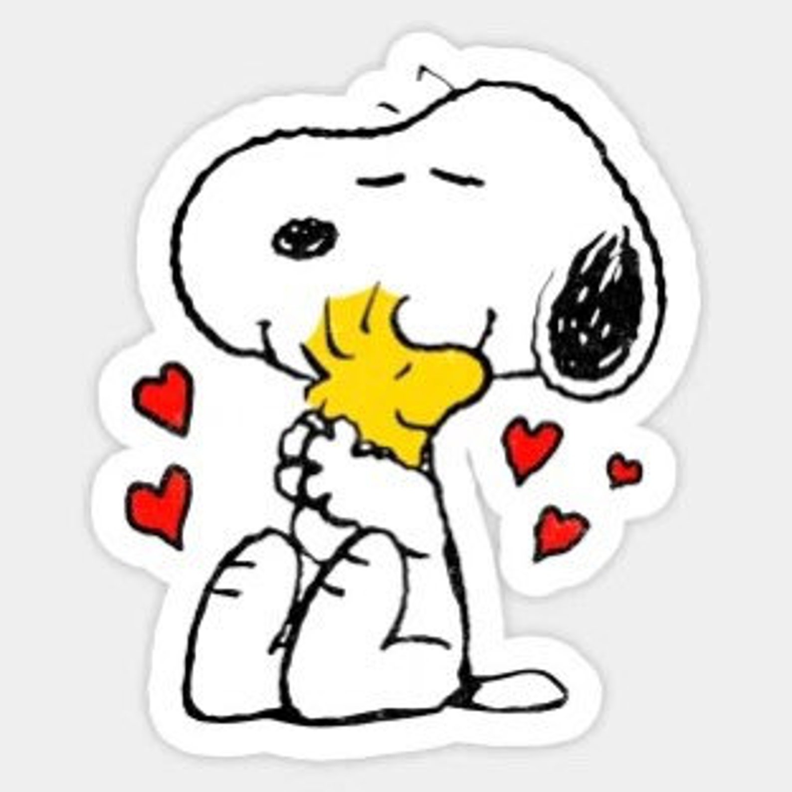 Snoopy and Woodstock Hugging Sticker - Etsy