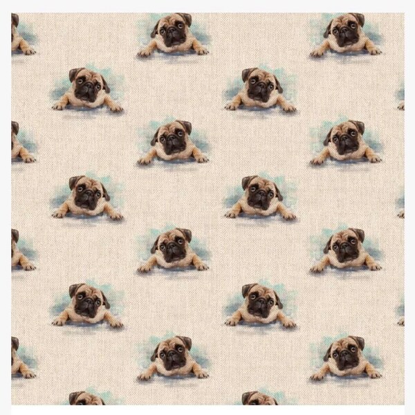 Pug Fabric - Etsy