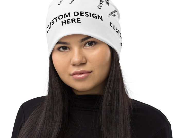 Customized Design All-over Print Beanie, Create Your Own Style With ...