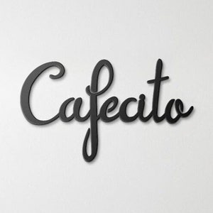 Cafecito Decorative Metal Word Art, Kitchen Decor, Cafe Wall Sign ...