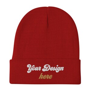 Custom Your Text Here Embroidered Beanie, Custom Embroidered Knit Hats ...