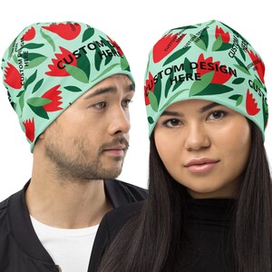 Customized Design All-over Print Beanie, Create Your Own Style With ...