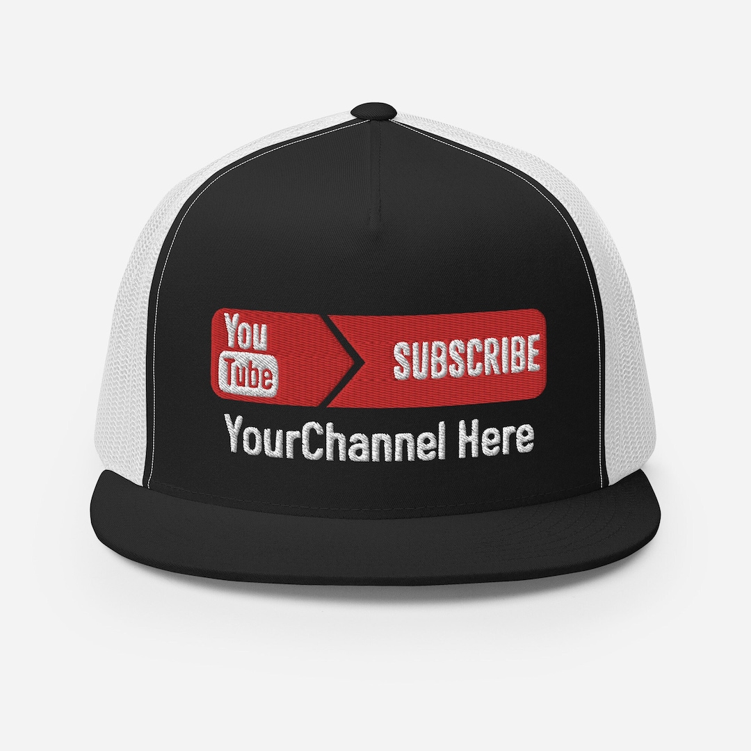 Youtube - Your Channel Here Custom Personalized Hat, Your Channel Name ...