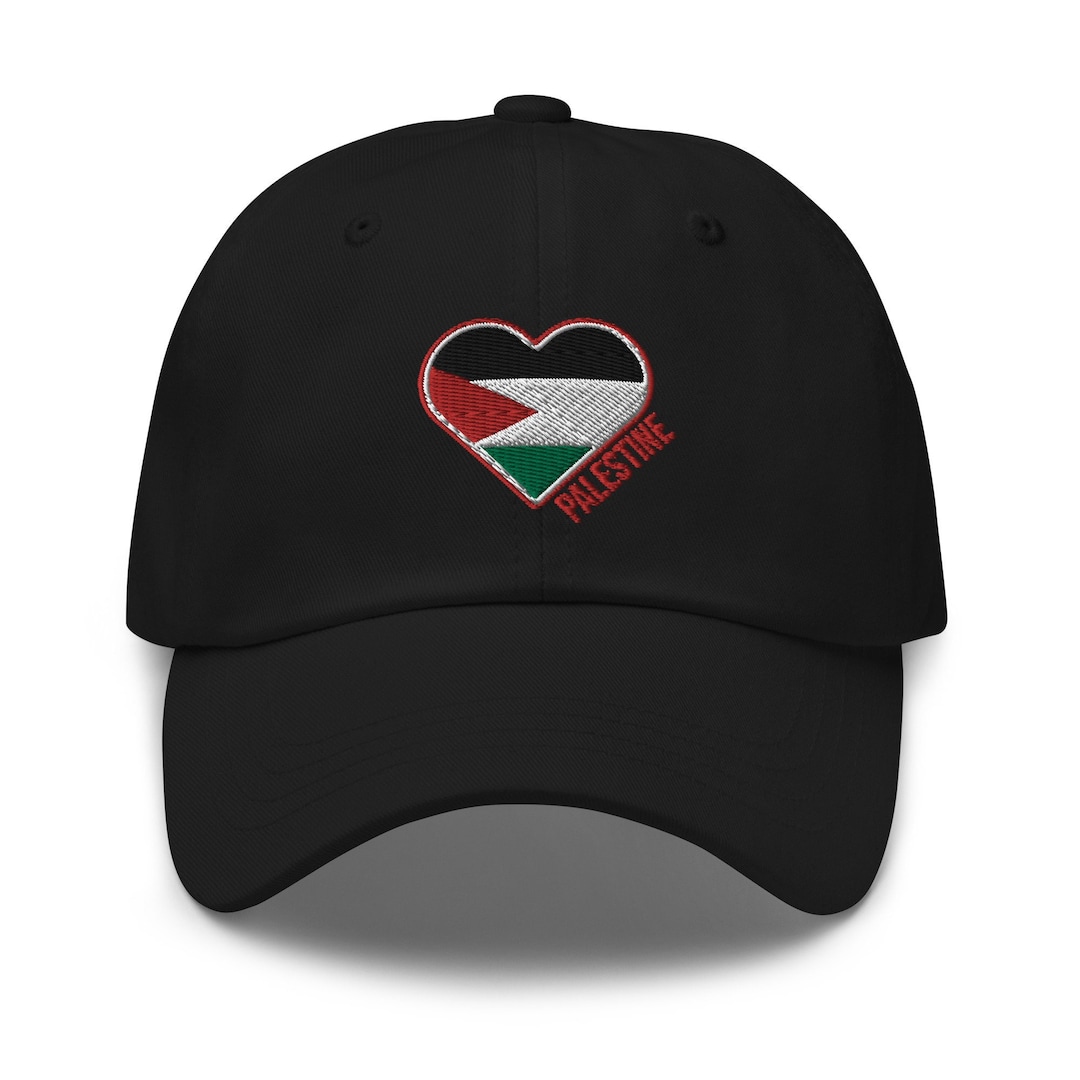 Embroidered Palestine Heart Flag Badge Hat, Palestine Will Be Free ...