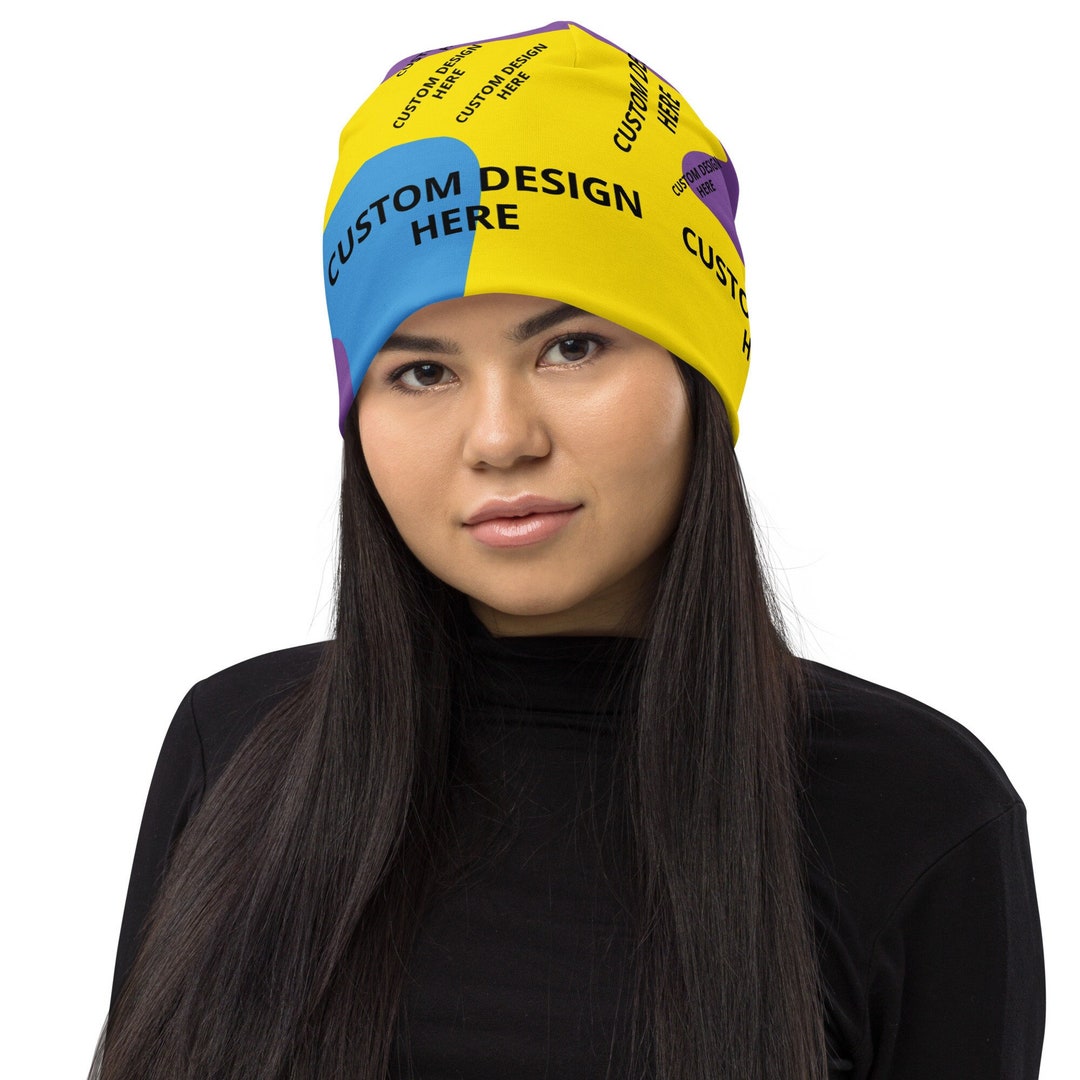 Customized Design All-over Print Beanie, Create Your Own Style With ...