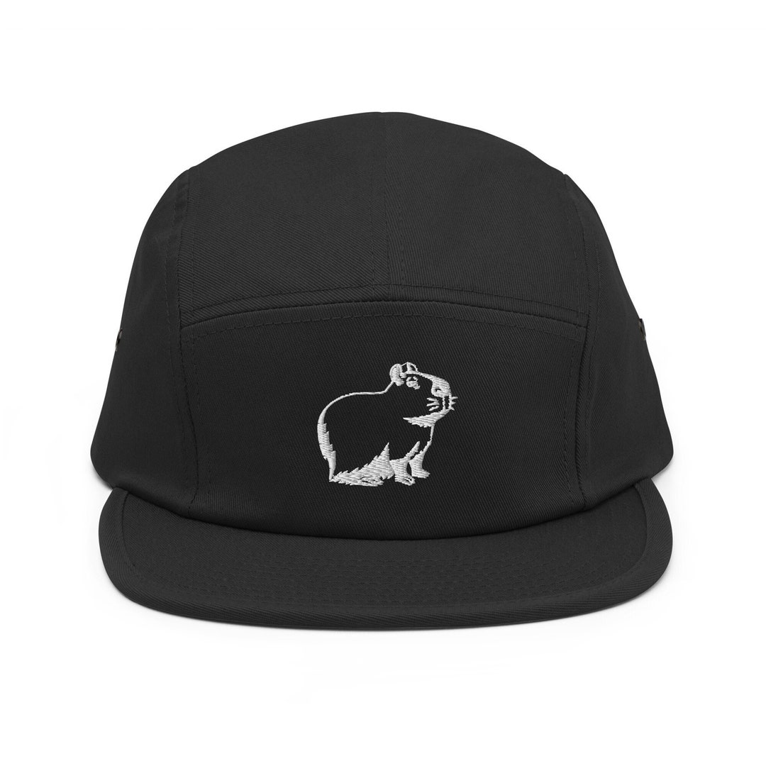 Capybara Embroidered Five Panel Cap, Capybara Lover Cap, Cute Capybara ...