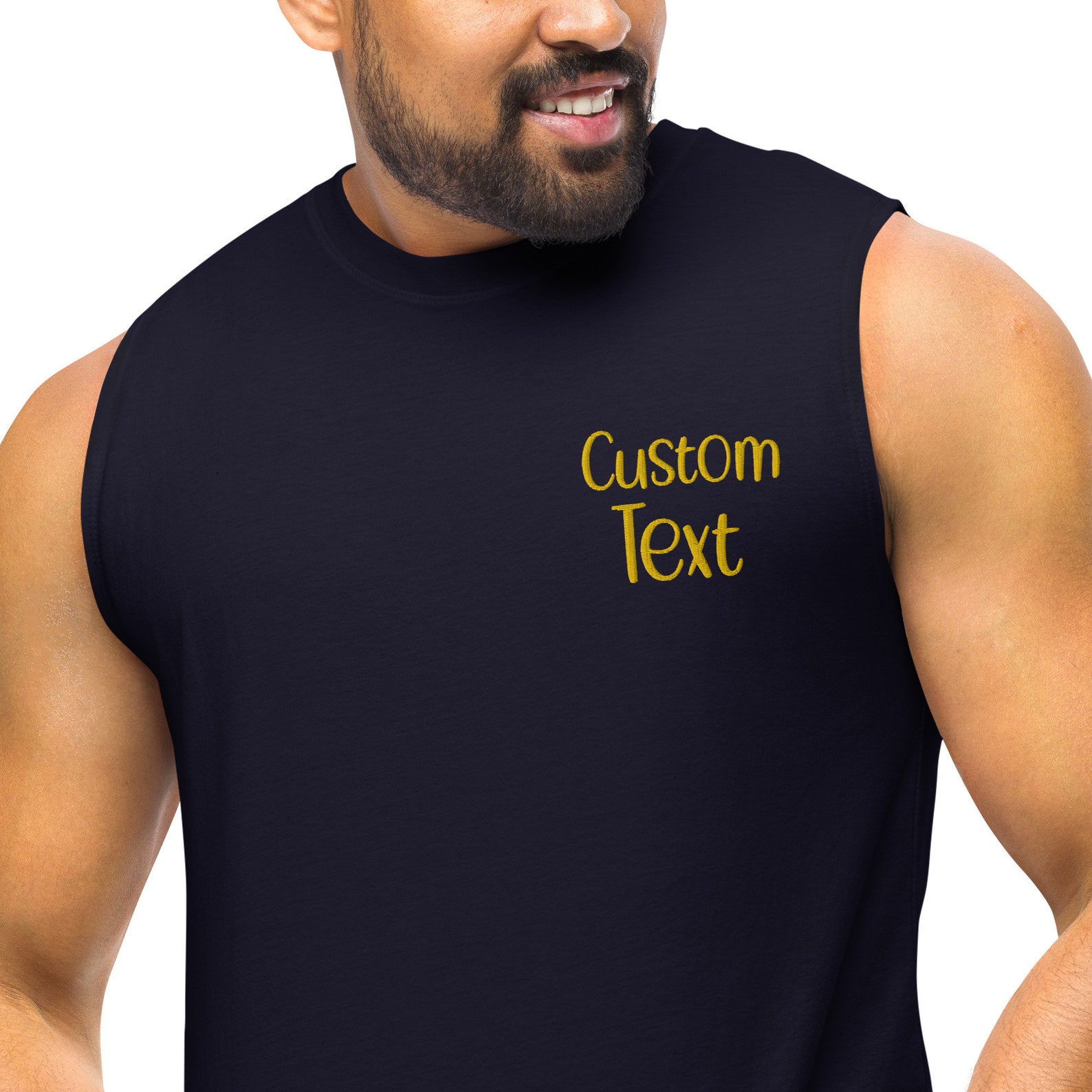 Custom Embroidered Unisex Muscle Shirt, Add Your Own Text, Personalized ...