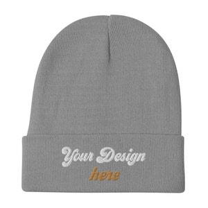 Custom Your Text Here Embroidered Beanie, Custom Embroidered Knit Hats ...