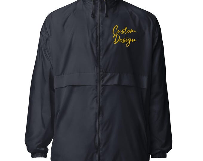 Embroidered Custom Your Picture Text Logo Unisex Windbreaker Your Own ...