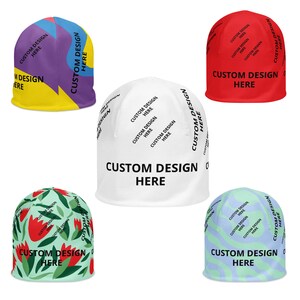 Customized Design All-over Print Beanie, Create Your Own Style With ...