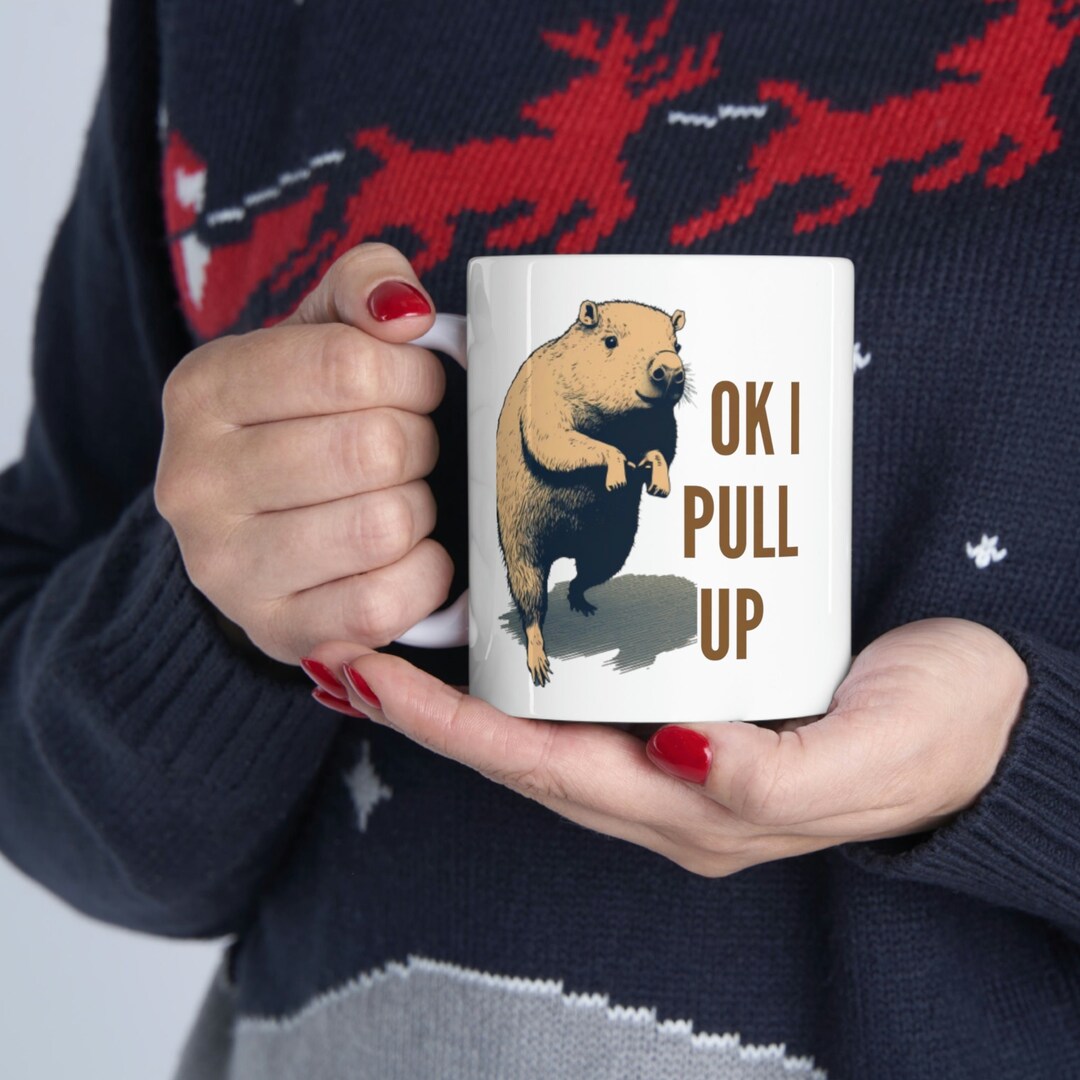 Ok I Pull up Capybara Mug, Capybara Meme Mug, Love Capybaras Coffee Mug ...