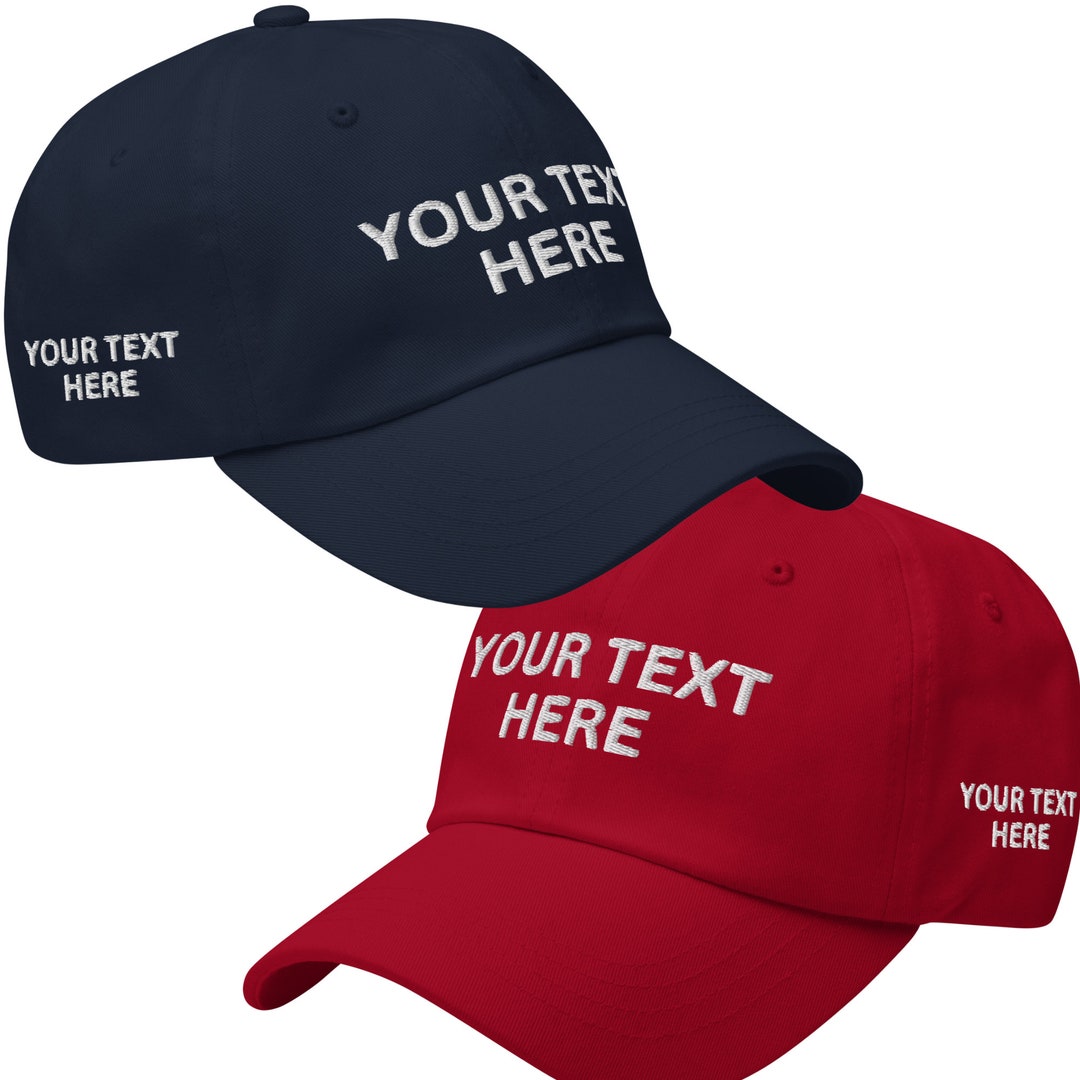 Personalized Embroidered Hat, Custom Hat, Your Own Text Monogram, Embroidery With Your Own Text ...