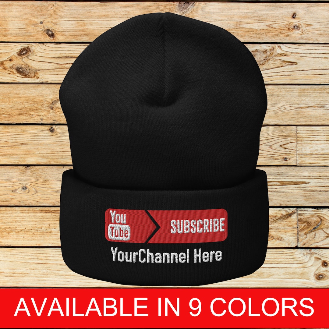 Youtube - Your Channel Here Custom Personalized Hat, Your Channel Name ...