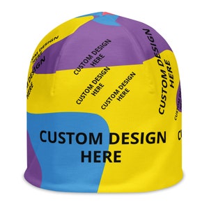 Customized Design All-over Print Beanie, Create Your Own Style With ...