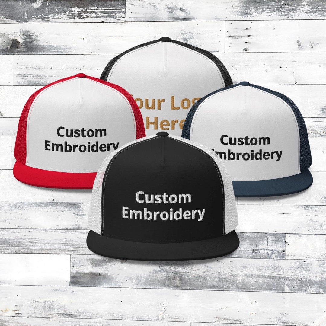 You Text Here Custom Embroidered Trucker Cap, Embroidery With Your Own ...