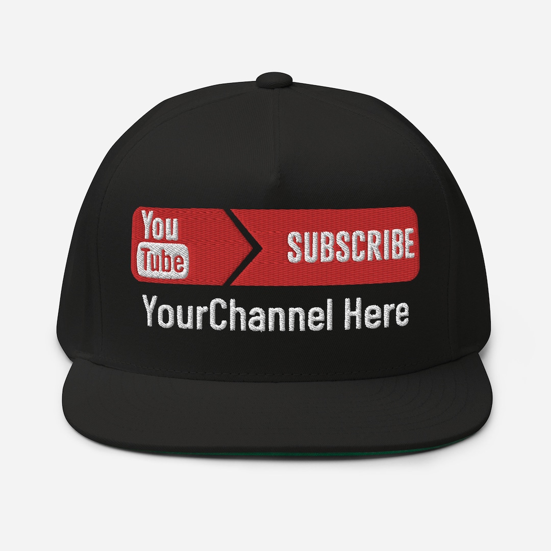 Youtube - Your Channel Here Custom Personalized Cap, Your Channel Name ...