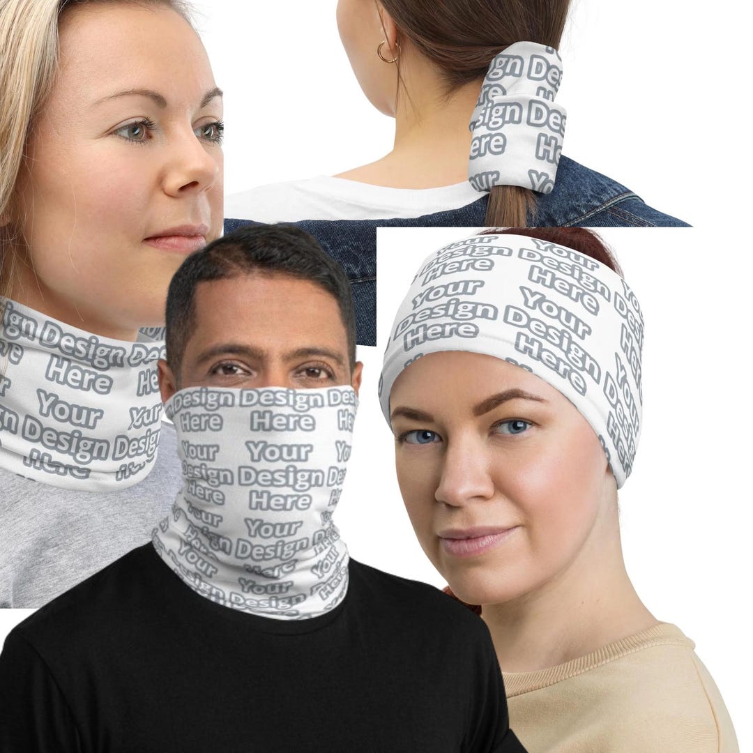 Custom All Over Print Neck Gaiter, Adult Multi-functional Face Covering ...