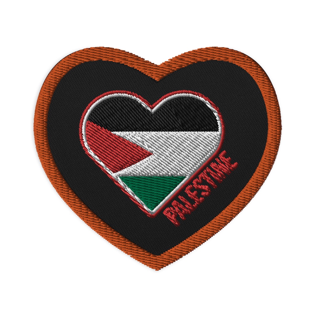 Embroidered Palestine Heart Flag Patches, Palestine Will Be Free Embroideey Design, Palestine ...
