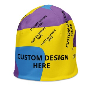 Customized Design All-over Print Beanie, Create Your Own Style With ...
