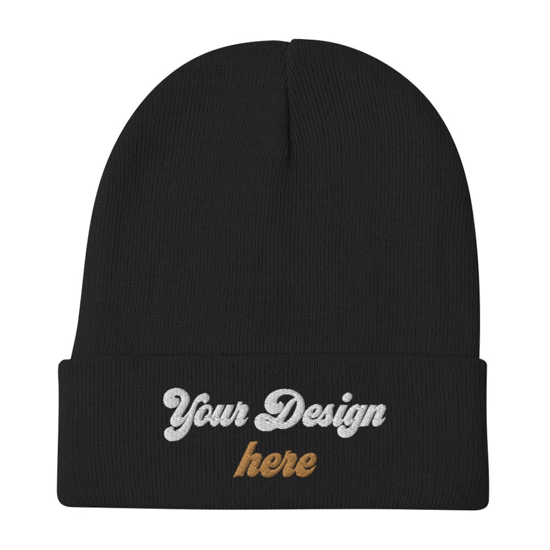 Custom Your Text Here Embroidered Beanie, Custom Embroidered Knit Hats ...