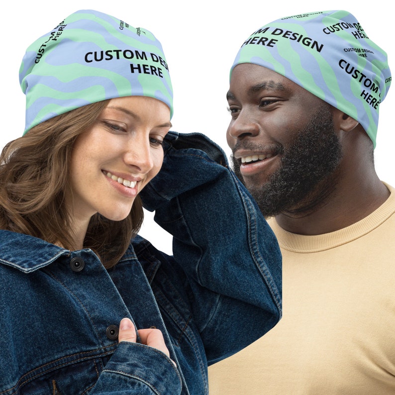 Customized Design All-over Print Beanie, Create Your Own Style With ...