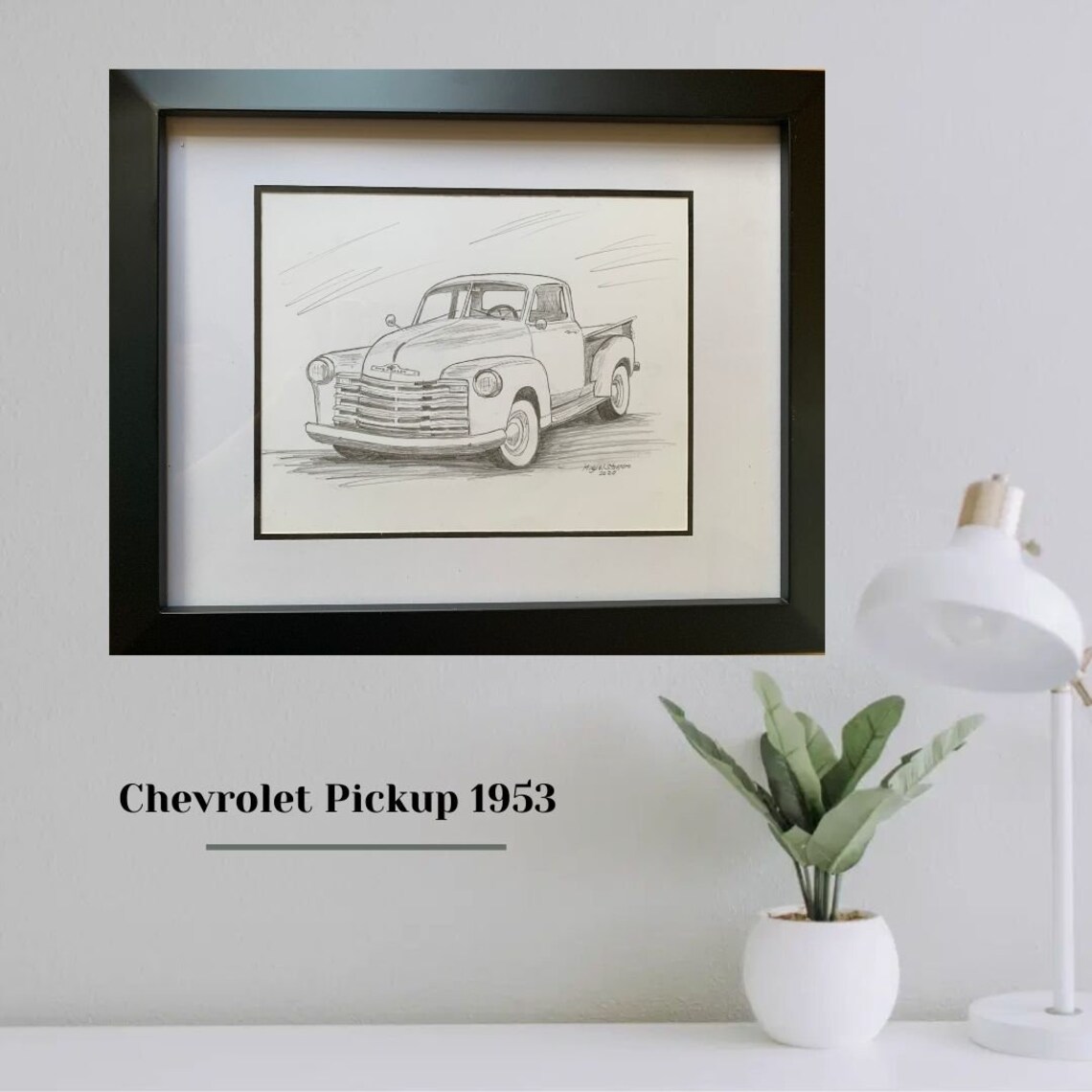 ORIGINAL Chevrolet Pickup 1953/pencil Drawing/car Pencil Drawing/muscle ...