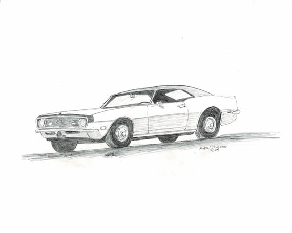 ORIGINAL Chevrolet Camaro 1968/pencil Drawing/car Pencil - Etsy