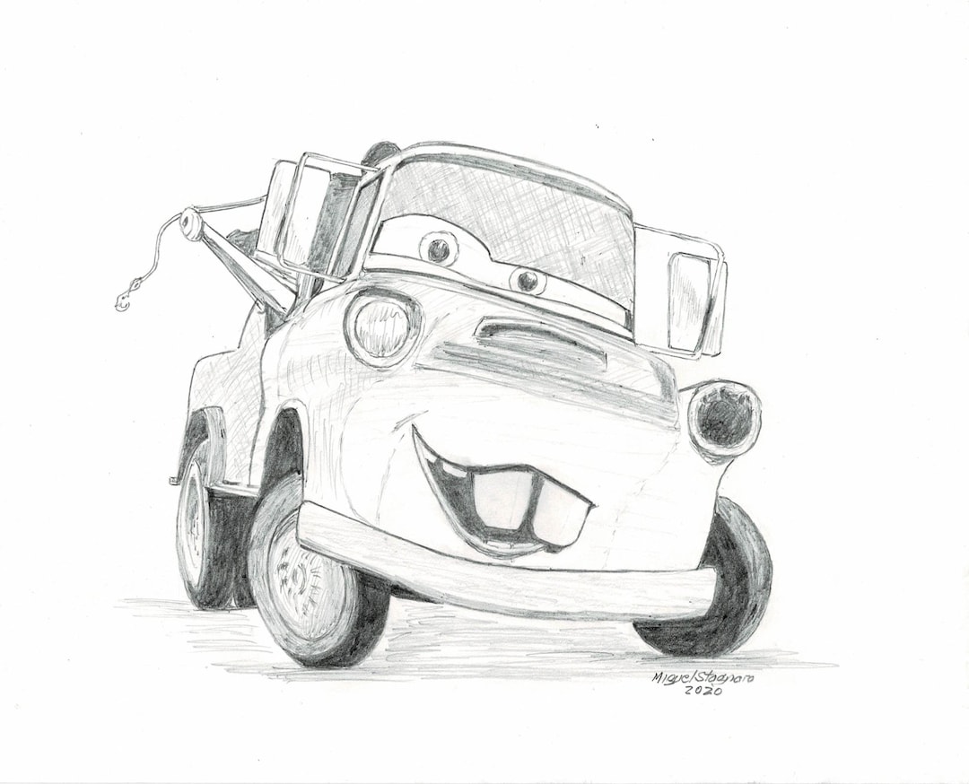 Print/mater/pencil Drawing/car Pencil Drawing/boy Bedroom Décor/office ...