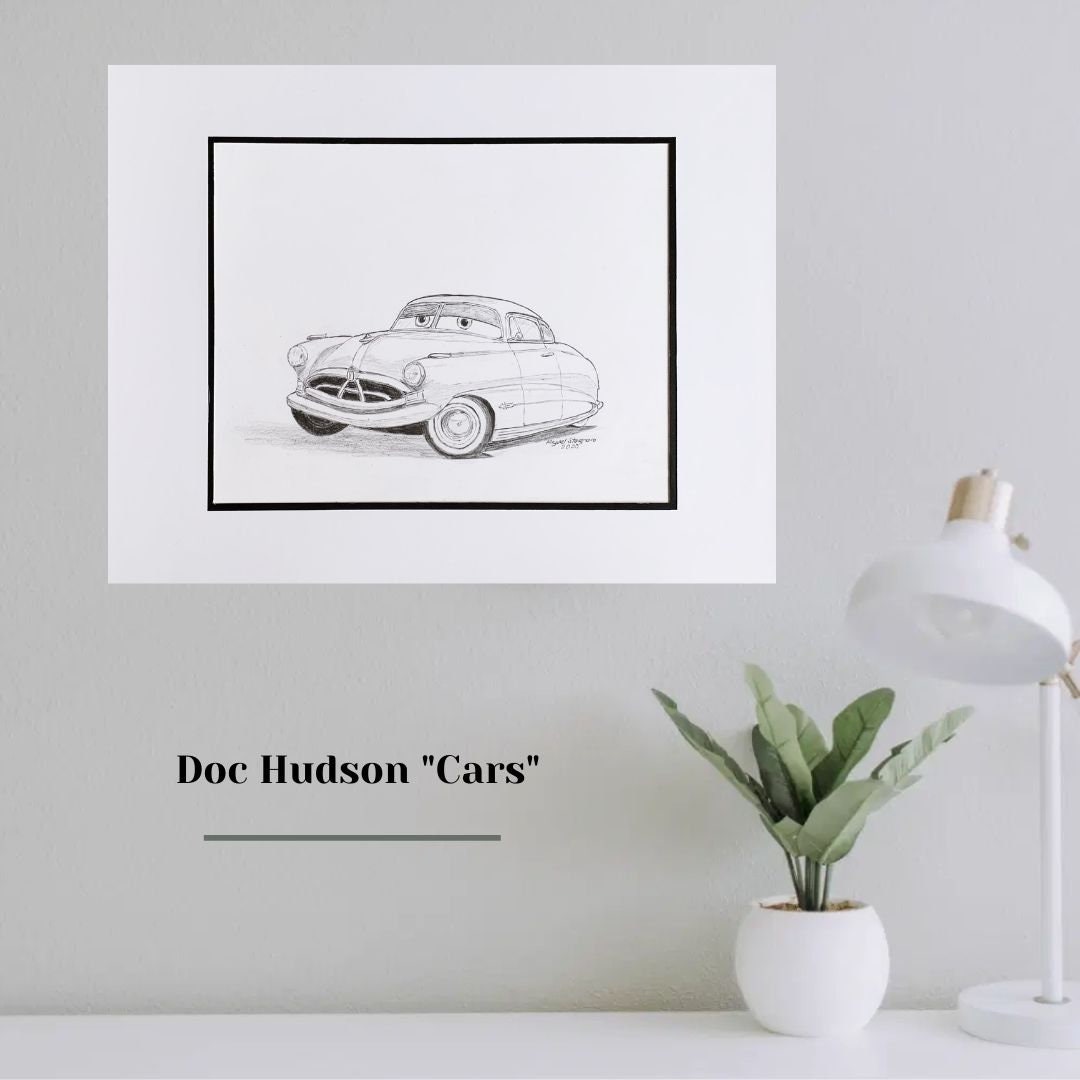 Doc Hudson/pencil Drawing/car Pencil Drawing/boy Bedroom Décor/office ...