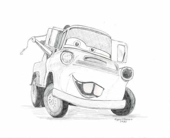 Mater/Pencil Drawing/Car Pencil Drawing/Muscle Car Décor/Boy | Etsy