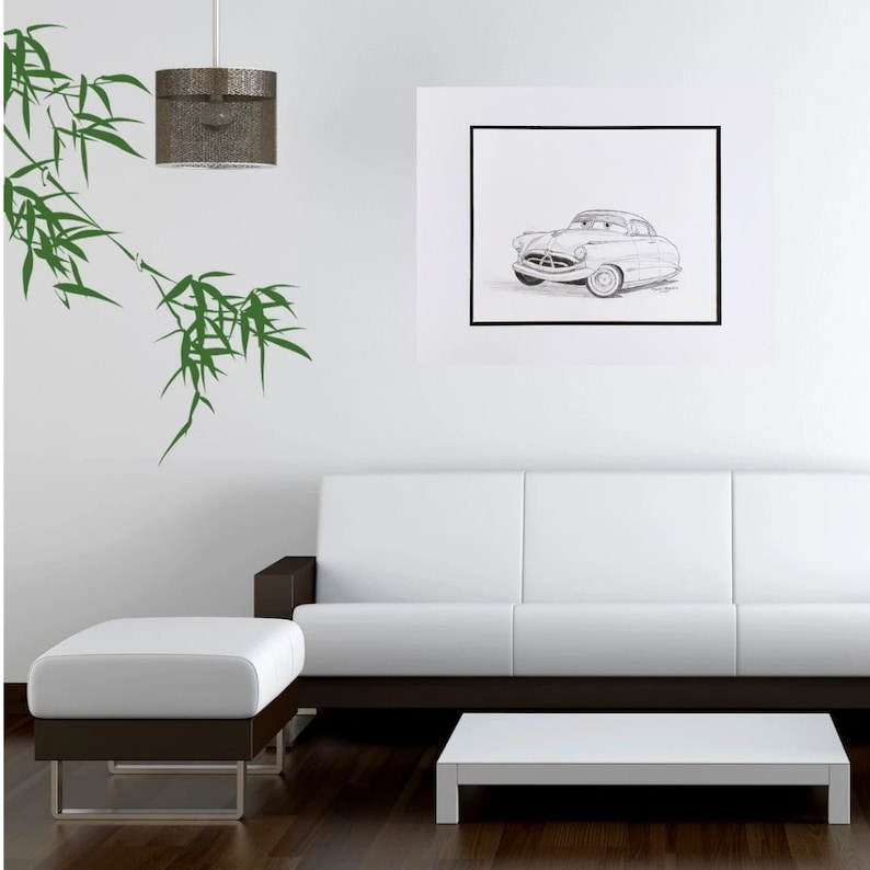 Doc Hudson/pencil Drawing/car Pencil Drawing/boy Bedroom Décor/office ...