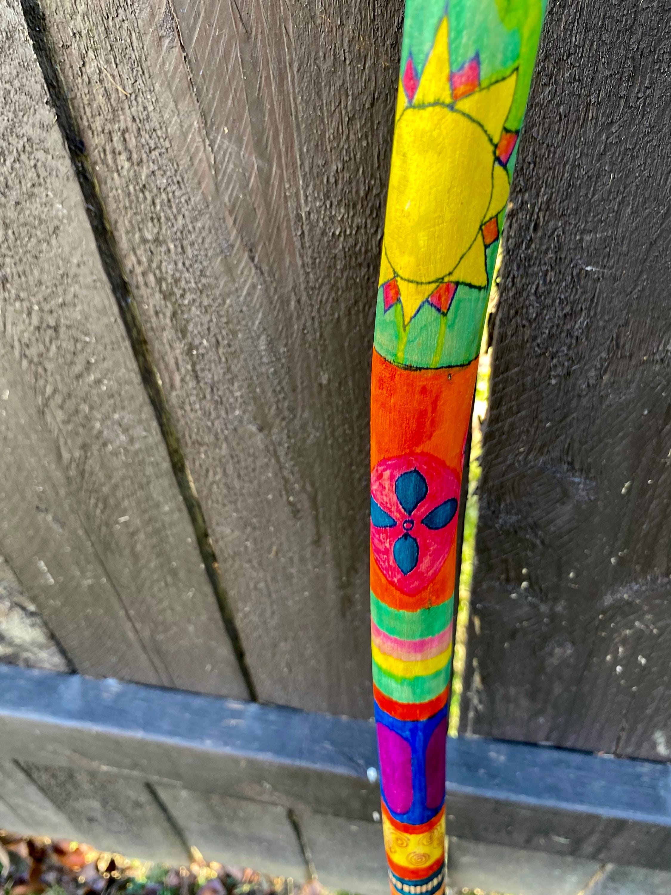 Hand Painted Walking/hiking Stick - Etsy