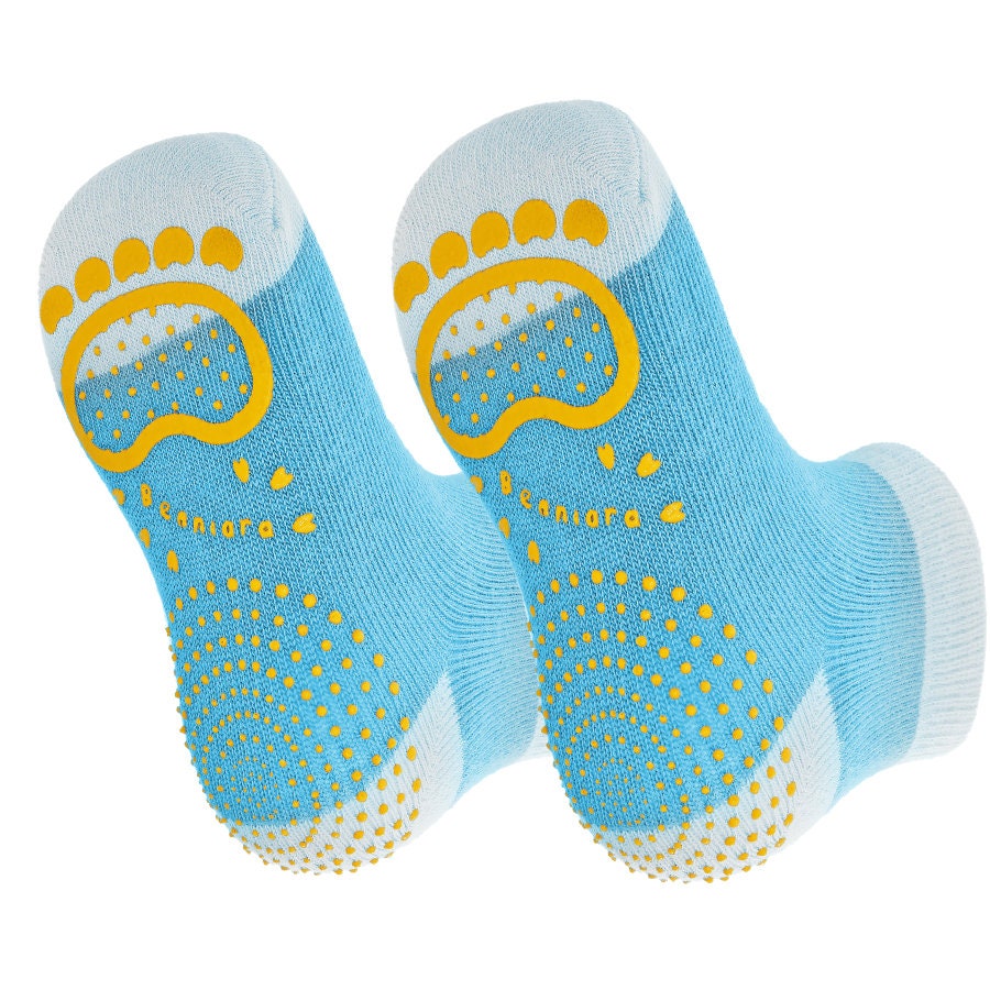 4 Pairs Non Toxic Silicon Grip Anti Slip Skid Socks for Baby Toddler ...