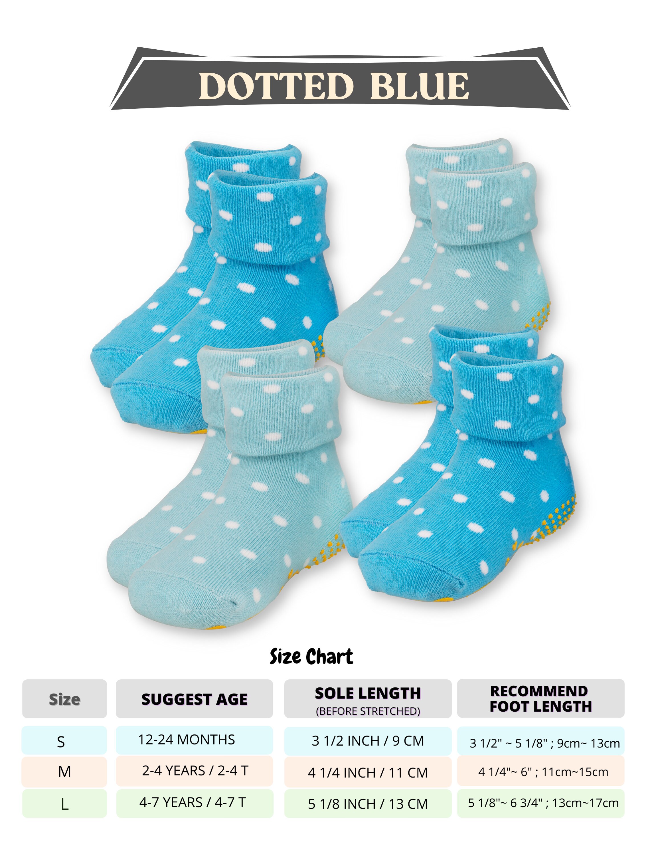 4 Pairs Non Toxic Silicon Grip Anti Slip Skid Socks for Baby Toddler ...