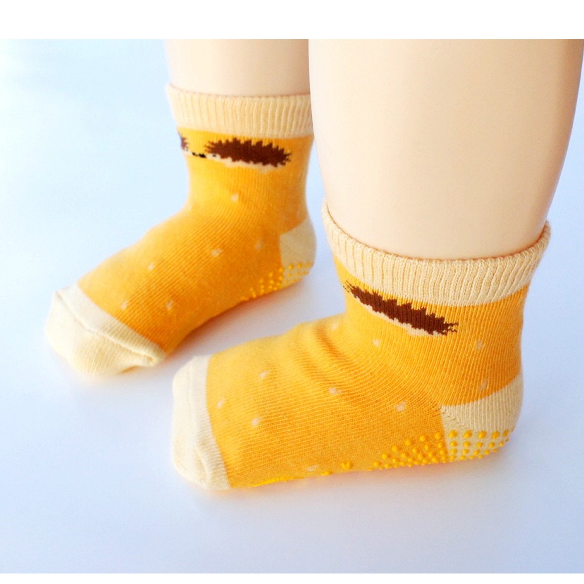 4 Pairs Non Toxic Silicon Grip Anti Slip Skid Socks for Baby Toddler ...