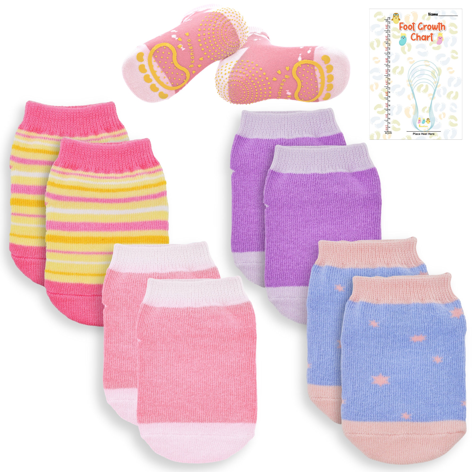 4 Pairs Non Toxic Silicon Grip Anti Slip Skid Socks for Baby Toddler ...