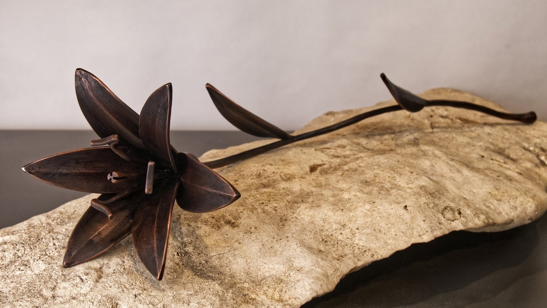 Lily Hand-forged From Steel in a Bronze Look Hand Forged Lily in Bronze ...