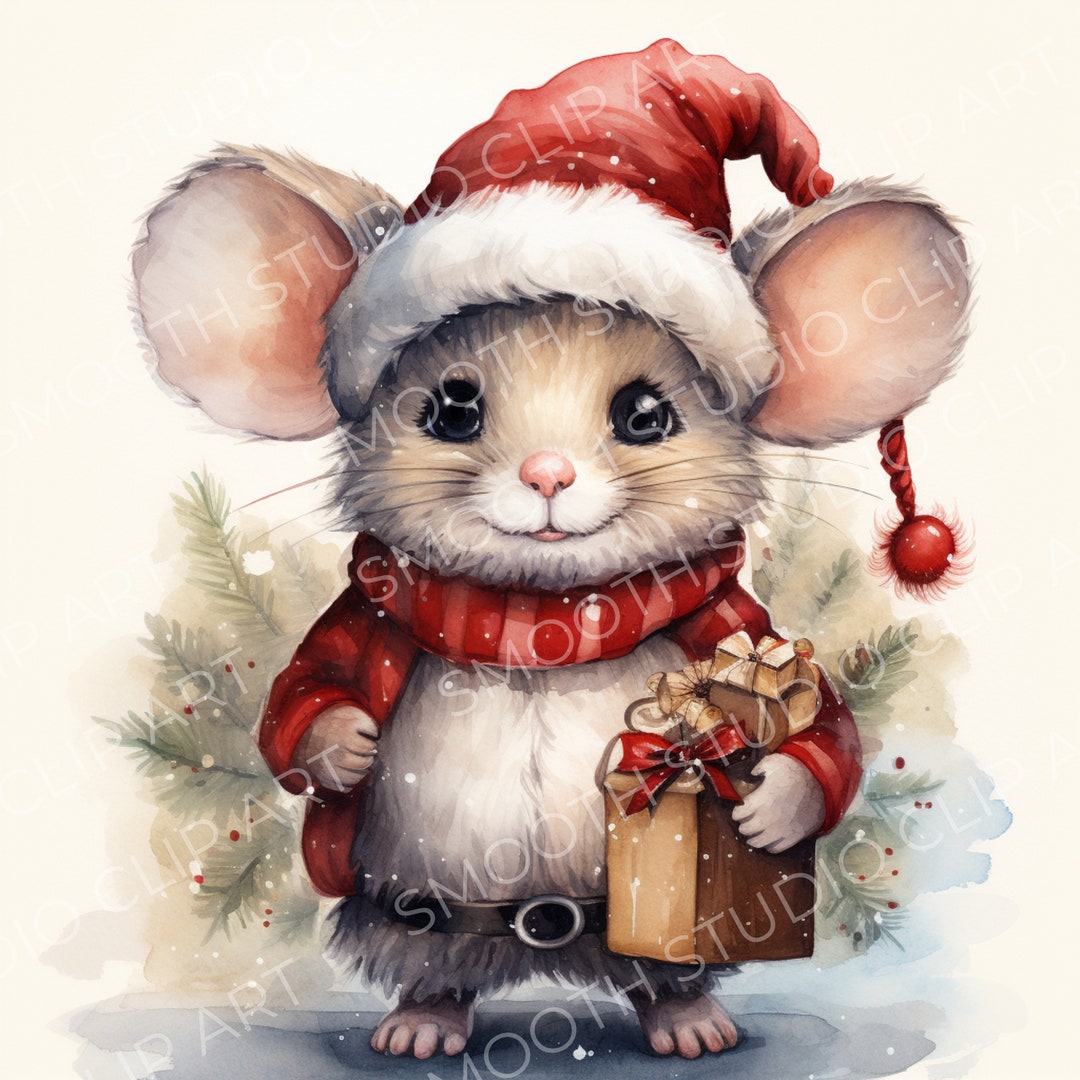 20 Christmas Mouse Clipart Bundle of 20 Adorable Christmas - Etsy