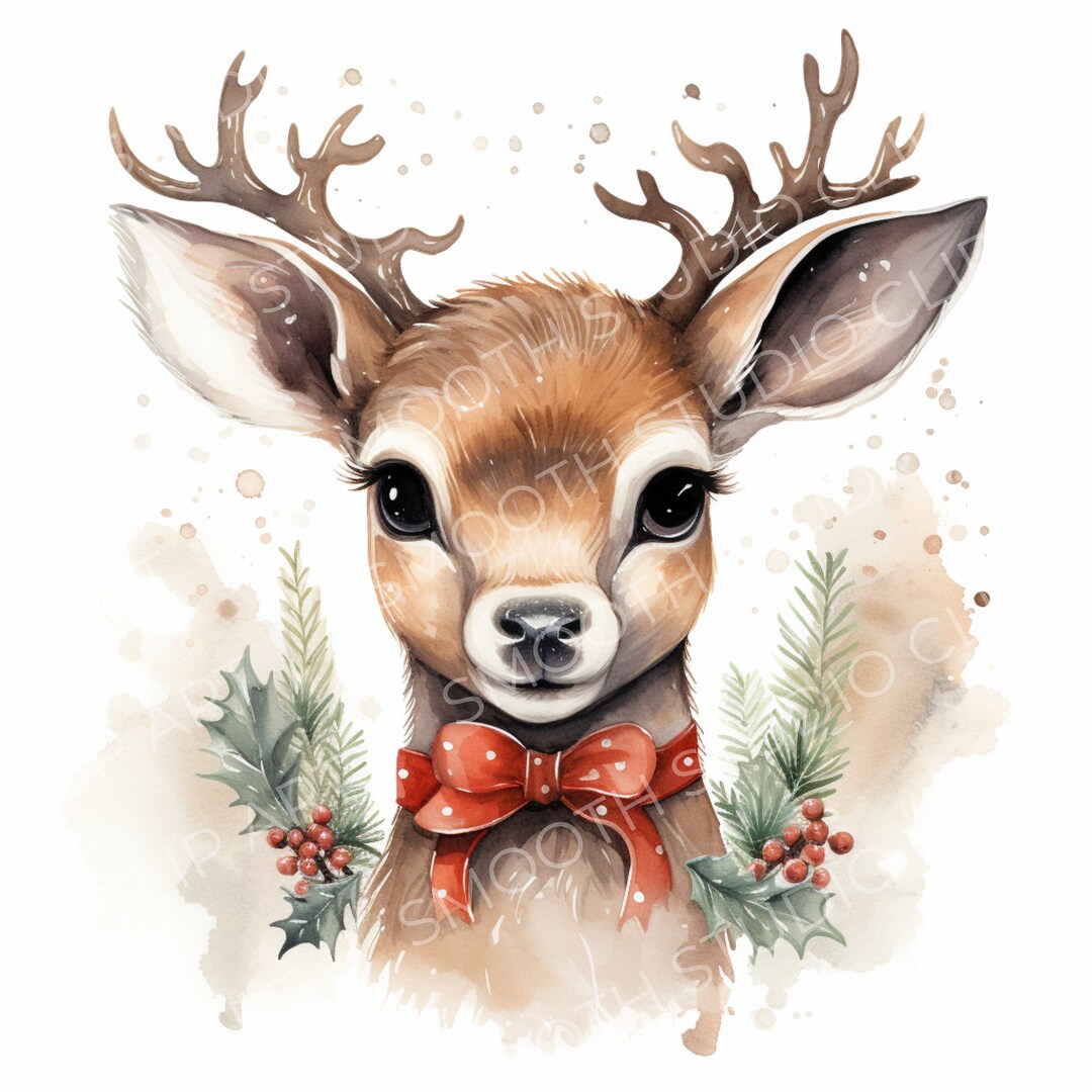 9 Cute Reindeer Clipart Bundle 9 High Quality JPG Digital - Etsy