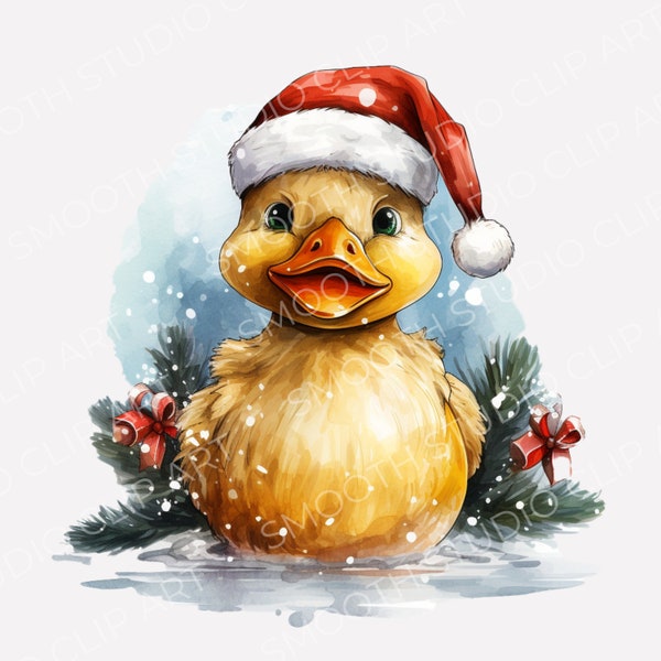 Christmas Duck Clipart - Etsy