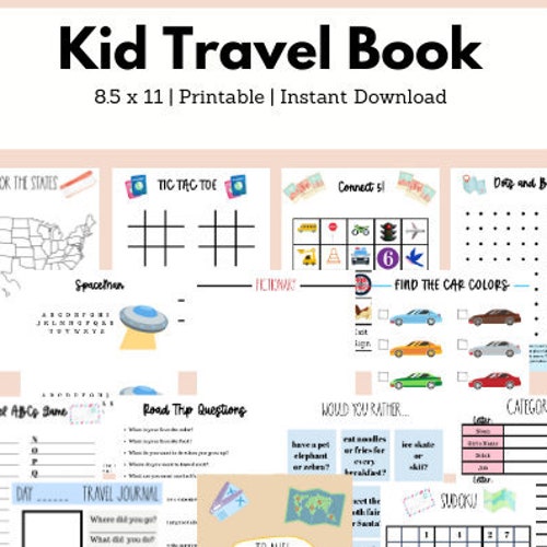 Printable Travel Journal for Kids - Etsy