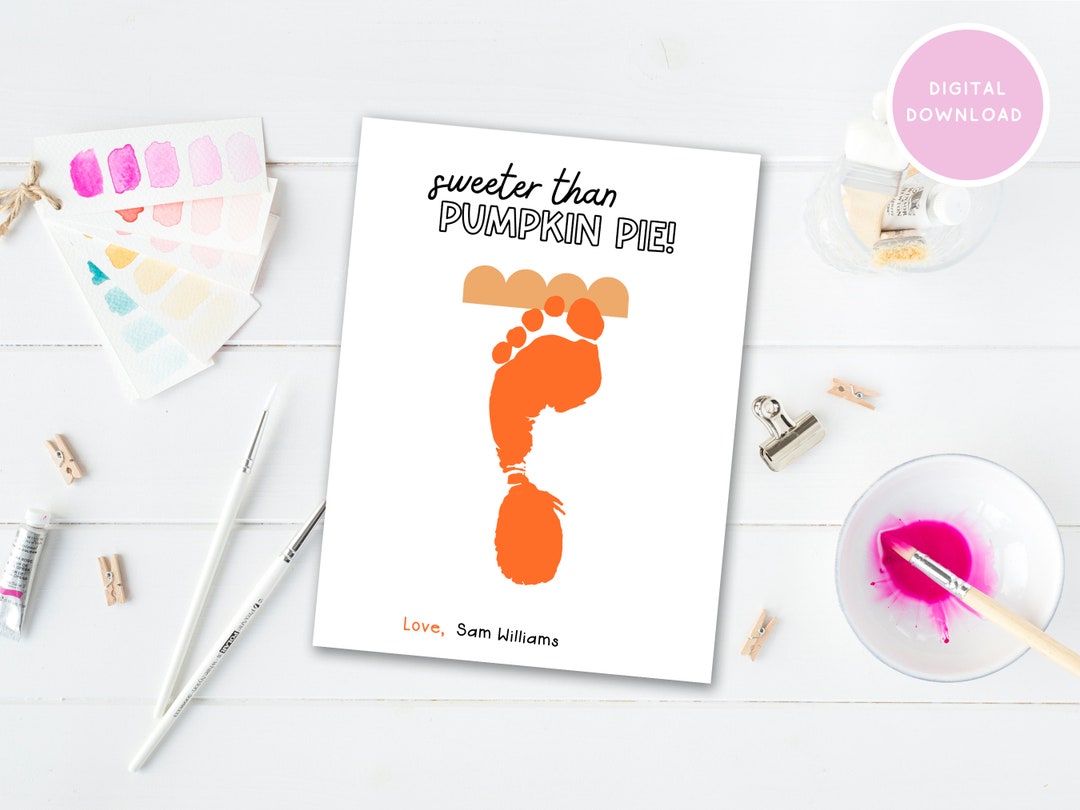 Pumpkin Pie Handprint Craft Autumn Handprint Art Thanksgiving Keepsake ...