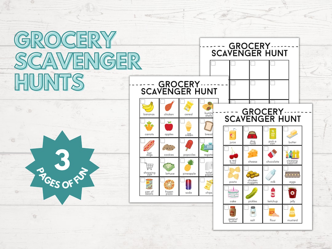 Grocery Scavenger Hunt Food Scavenger Hunt Hunt for - Etsy